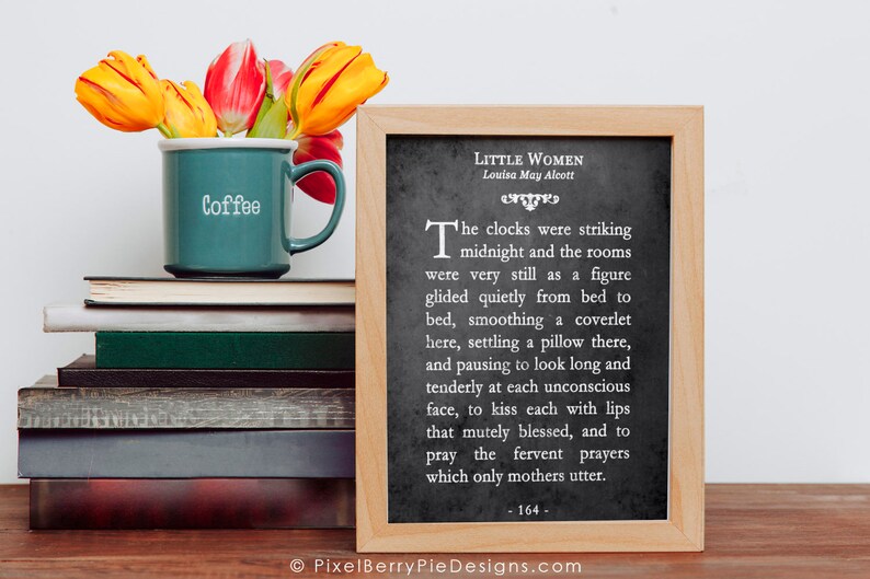 Little Women, Quote About Marmee, Mothers, Book Page Enlargement ...