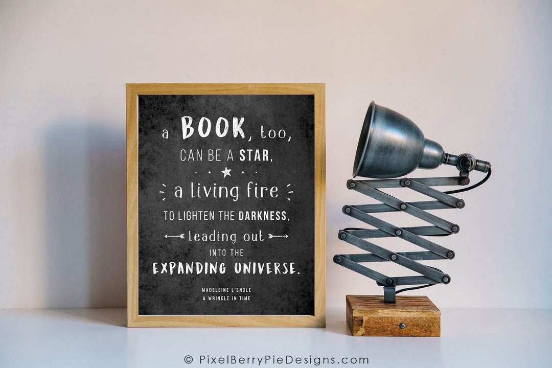 A Book, Too, Can Be a Star... QUOTE, A Wrinkle in Time // 8x10 Print ...