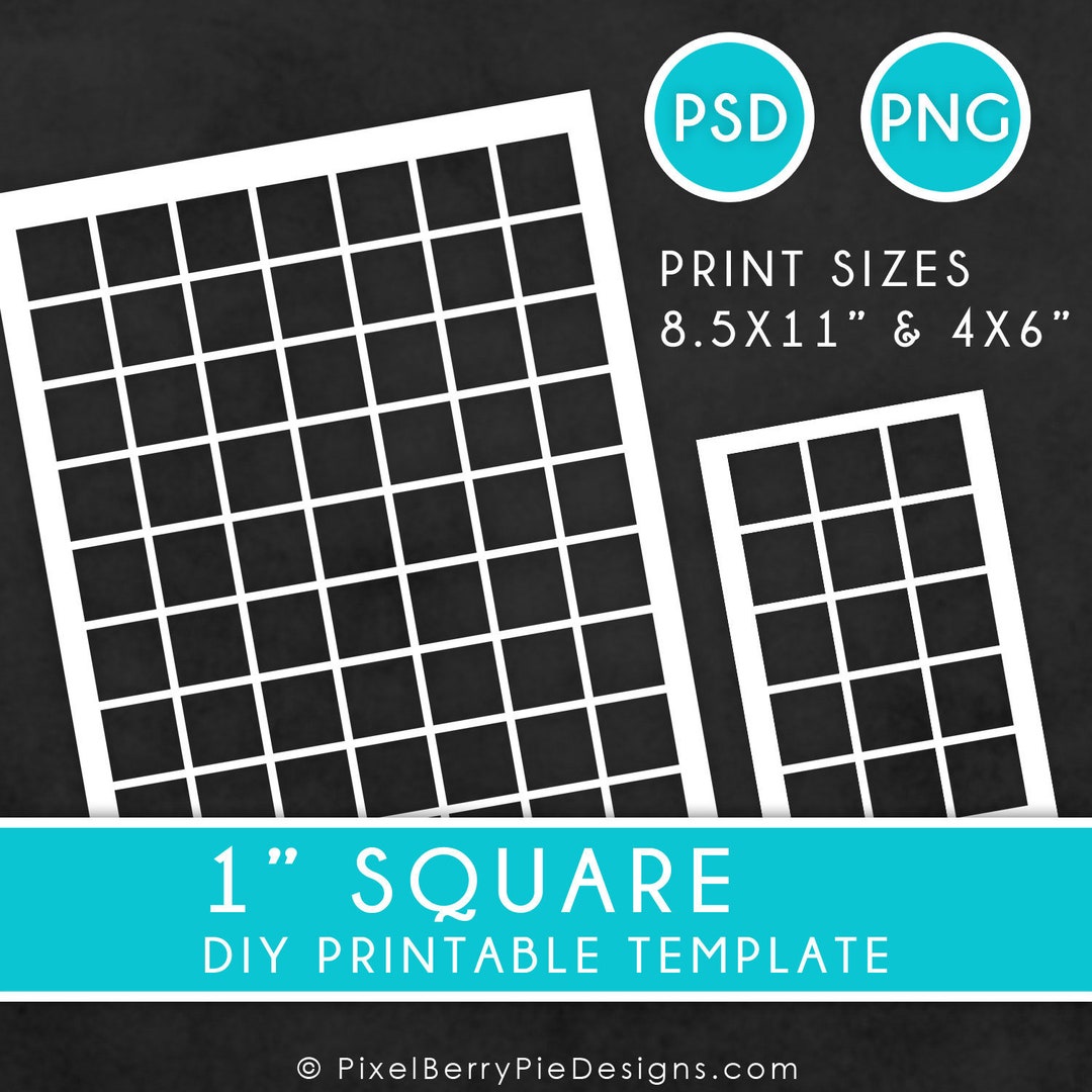 DIY Collage Sheet Printable - 1 Inch Squares (instant Download!) 8.5x11 ...
