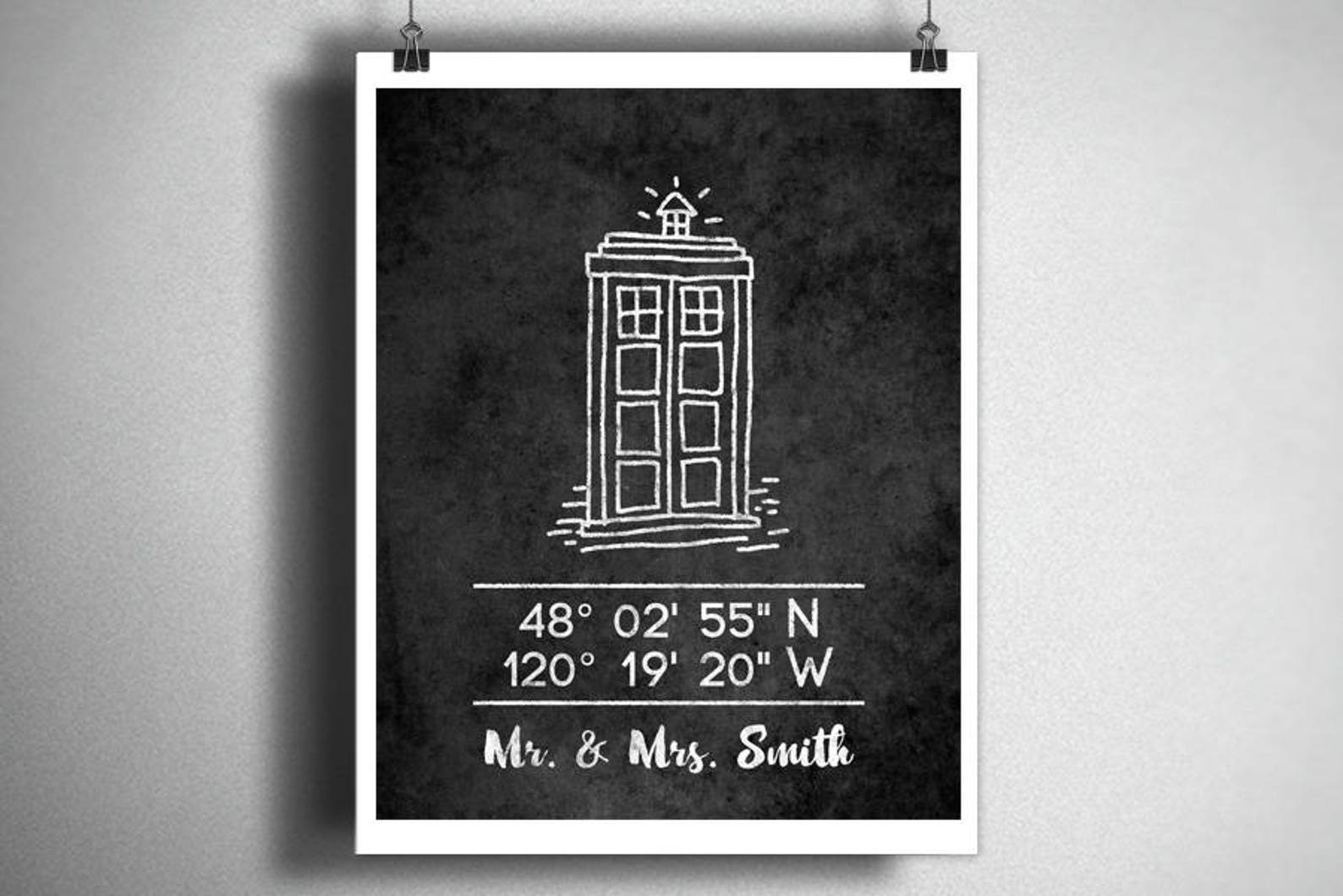 Custom TARDIS Coordinates Print // 8x10 Personalized Doctor | Etsy