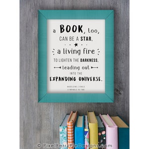 A Book, Too, Can Be a Star... QUOTE, A Wrinkle in Time // 8x10 Print ...