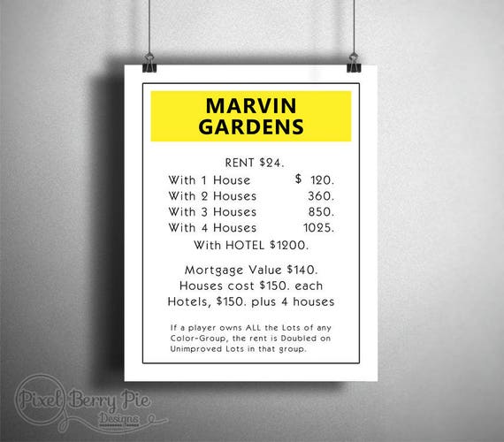 All Original Monopoly Property Cards