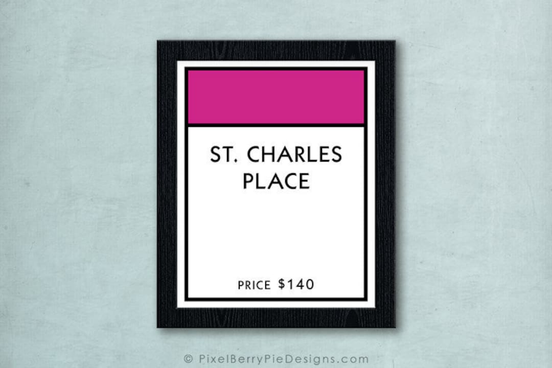 Monopoly Property Board Space // ALL Properties Available! // 8x10 Art ...