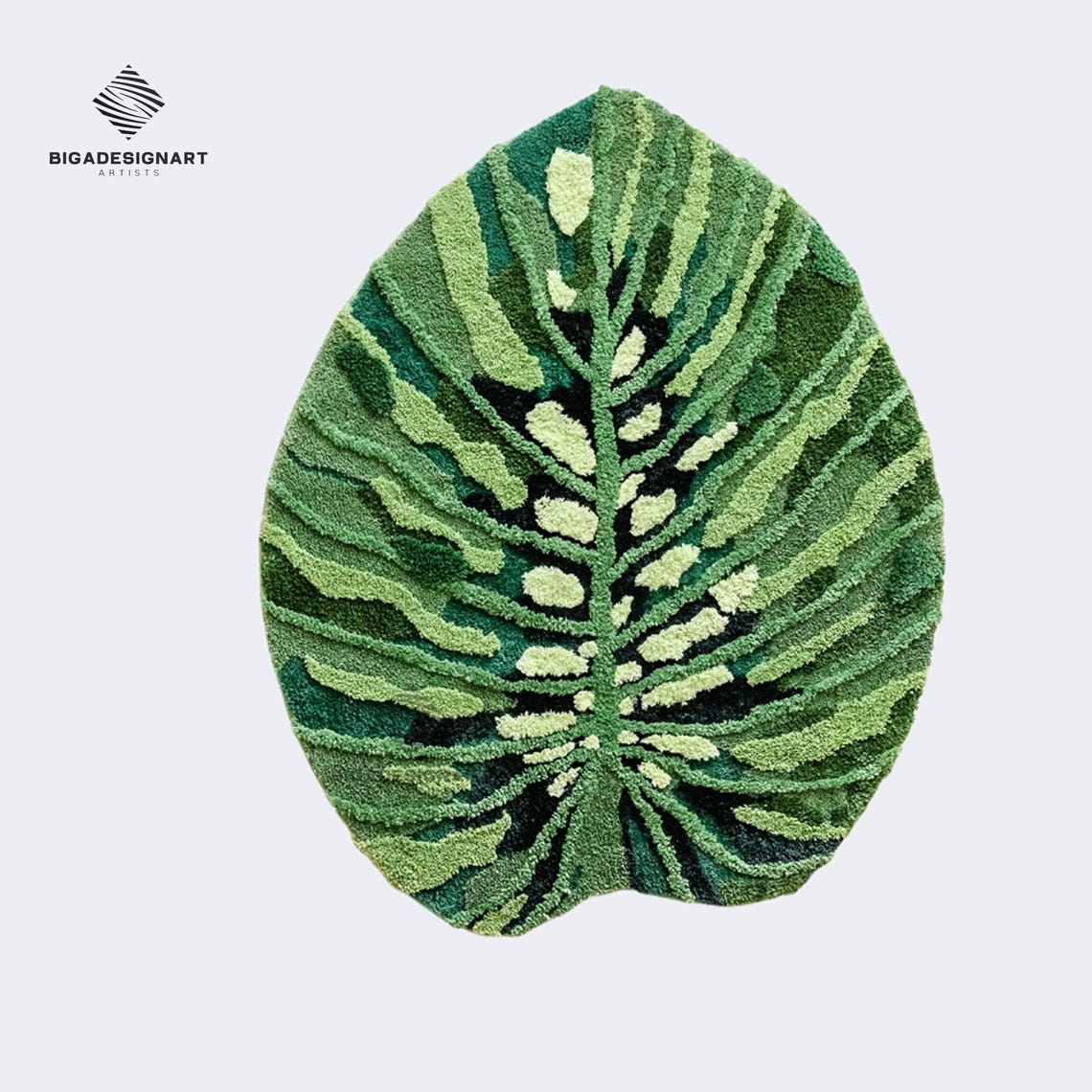 Tufted Monstera Rug, Monstera Leaf Rug,fluffy Monstera Rug, Green Plant ...
