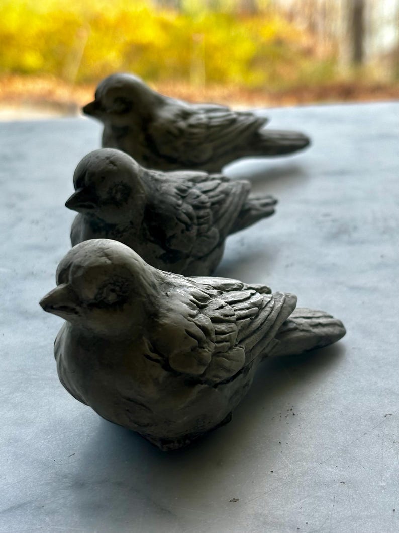 Handcrafted Cement Bird 3” Long, 2”tall/“1 1/2” Wide - Etsy