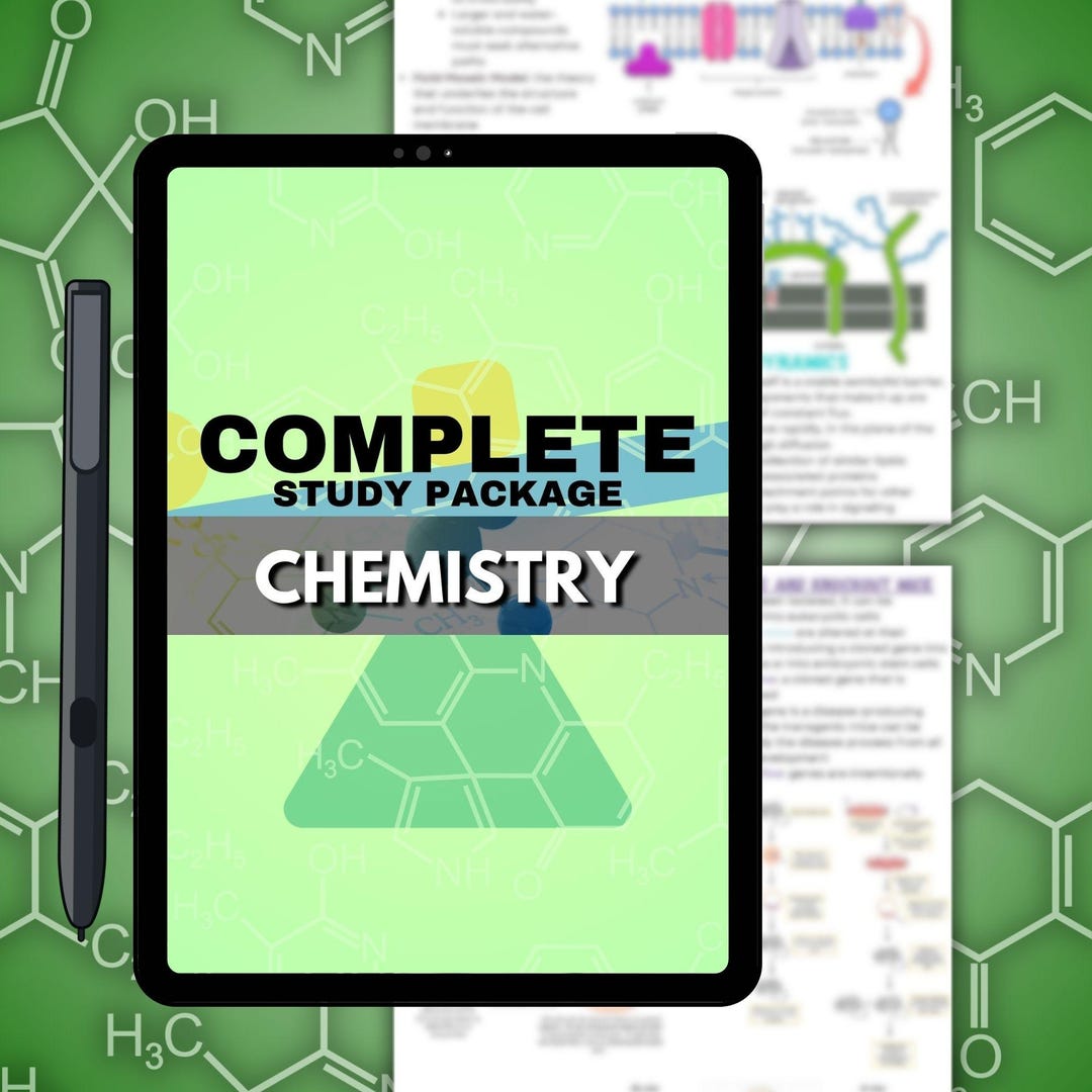 150 Pages of Comprehensive Chemistry Study Guide MCAT & Nursing Notes ...