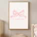 Pink Bow Nursery Decor Digital Bow Print for Nursery Sign Girl Bedroom ...