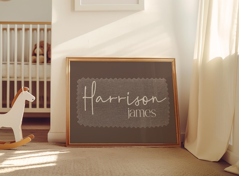 Custom Baby Name Banner Minimalistic Name Art for Kid Room Name Sign ...