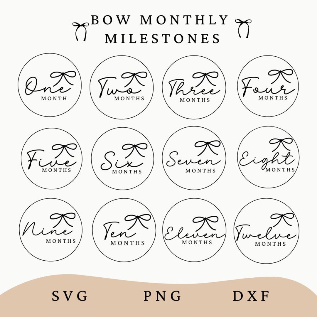 Baby Milestone SVG Bundle Digital Baby Monthly Milestone Rounds SVG ...