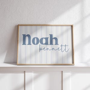 Monogram Name Sign Baby Boy Room Decor Blue Baby Theme Nursery Decor ...