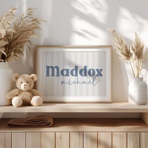 Monogram Name Sign Baby Boy Room Decor Blue Baby Theme Nursery Decor ...