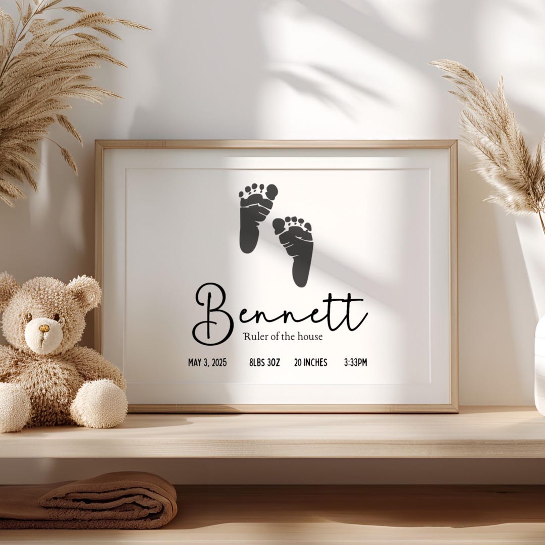 Custom Baby Keepsake Birth Stat Print Personalized Baby Name Print ...