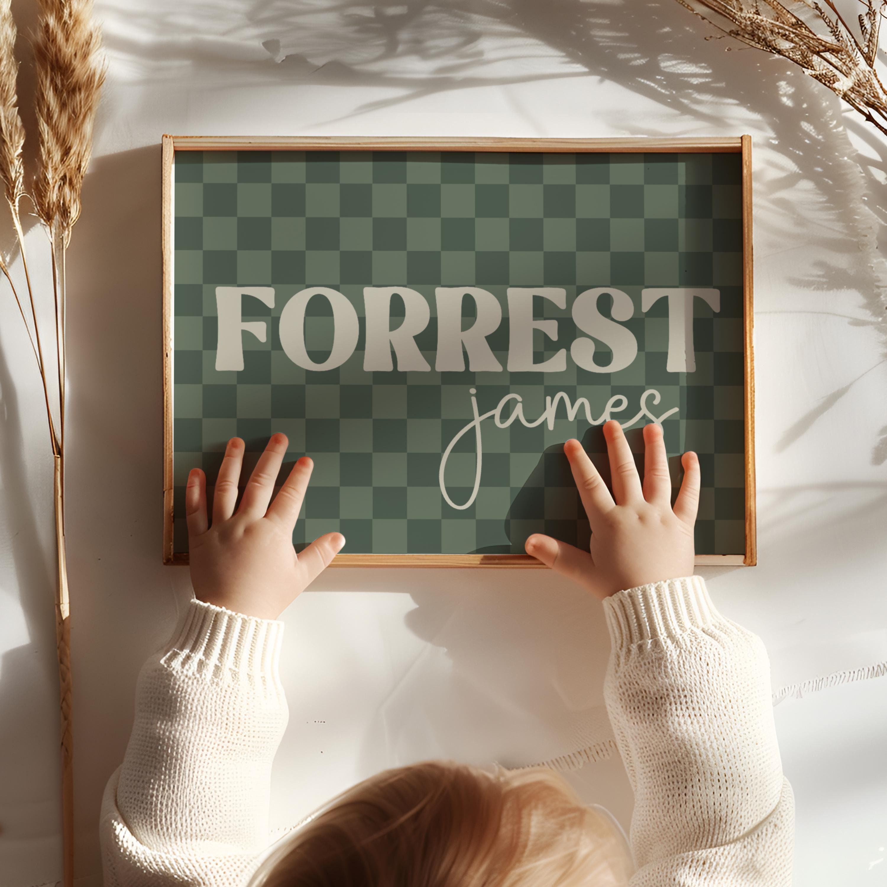 Checkered Crib Sign Baby Nursery Sign Checkered Nursery Decor Baby Boy ...
