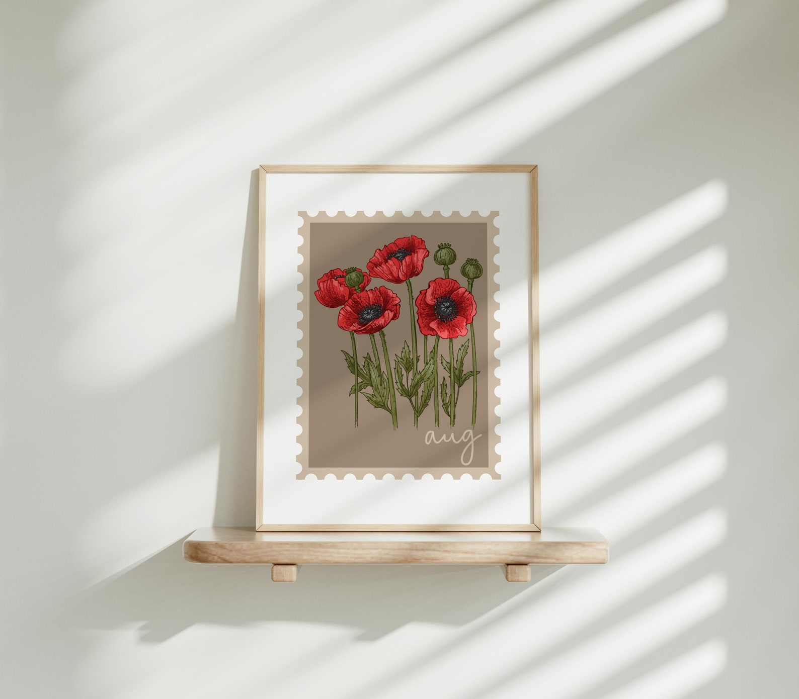 Birth Flower Stamp Printable Wall Art Home Decor Living Room Decor ...