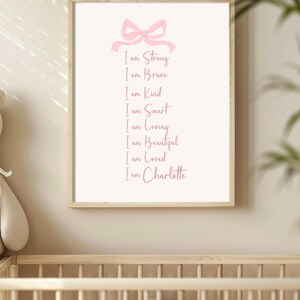 Nursery Wall Art Girl Room Decor Prints With Bow Nursery Prints Girl ...