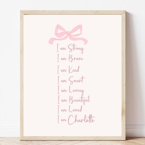 Nursery Wall Art Girl Room Decor Prints With Bow Nursery Prints Girl ...