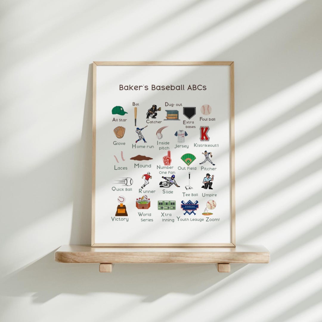 Baseball Nursery Decor Baseball Alphabet Print Sports Themed Nursery ...