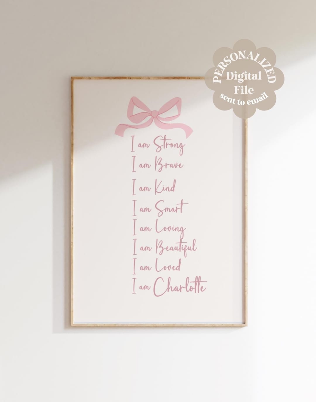 Nursery Wall Art Girl Room Decor Prints With Bow Nursery Prints Girl ...