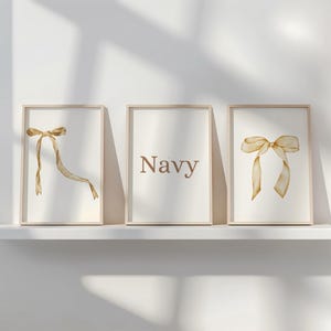 Bow Nursery Print Custom Monogram Bow Sign Digital Print Bow Decor for ...