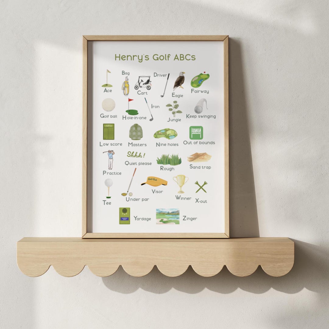 Golf Nursery Decor Golf Alphabet Print Sports Themed Nursery Golf Baby ...