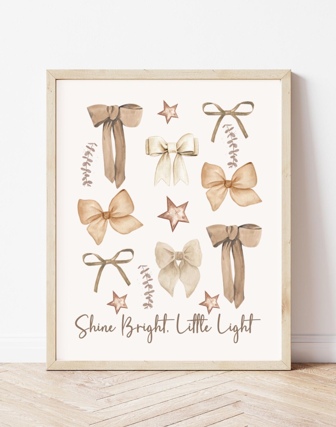 Neutral Bow Wall Decor Digital Print for Girl Nursery Neutral Wall ...