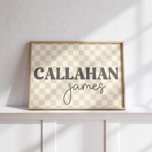 Checkered Crib Sign Baby Nursery Sign Checkered Nursery Decor Baby Boy ...
