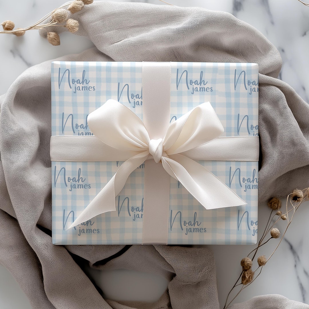 Baby Shower Custom Name Wrapping Paper for Gifts Baby Wrapping Paper ...
