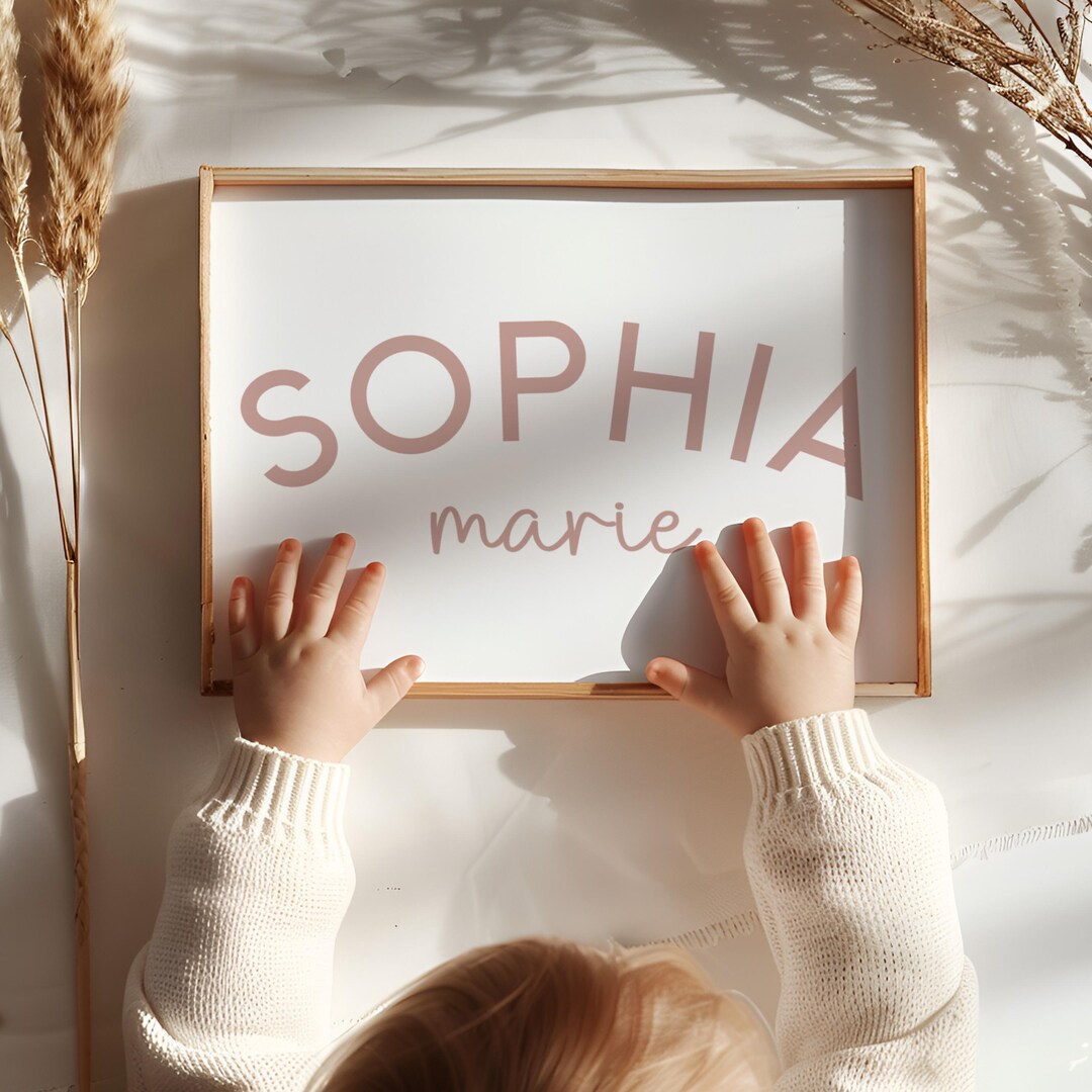 Name Sign Custom Name Baby Sign Pink Nursery Personalized Name Sign ...