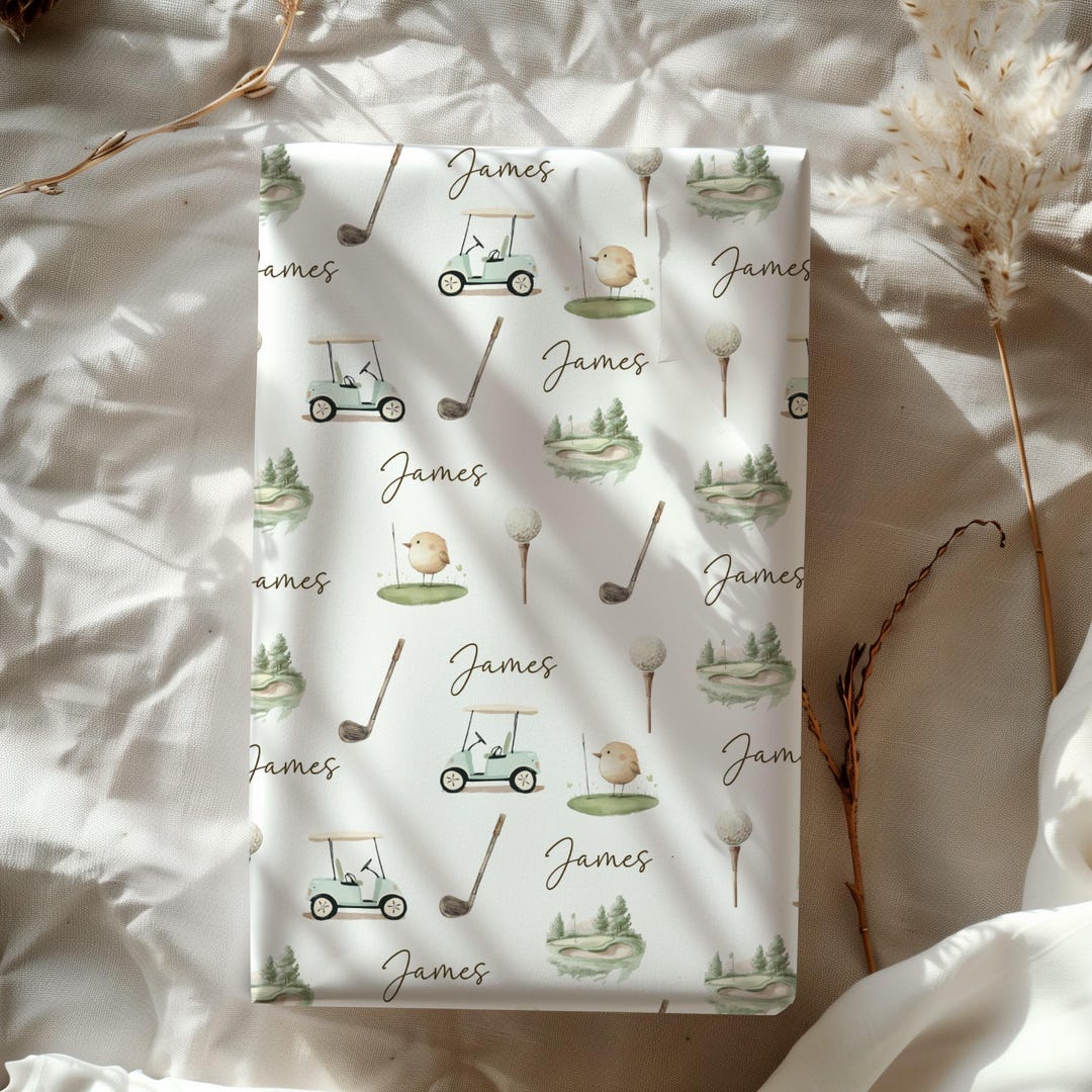Wrapping Paper Golf Nursery Decor Baby Shower Golf Theme Gift for Baby ...