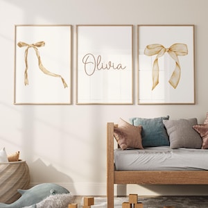 Bow Nursery Print Custom Monogram Bow Sign Digital Print Bow Decor for ...
