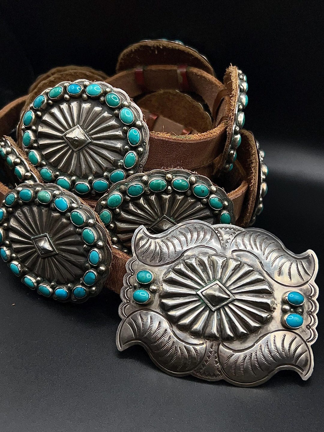 Authentic Handmade Turquoise & Sterling Silver Concho Belts - Etsy