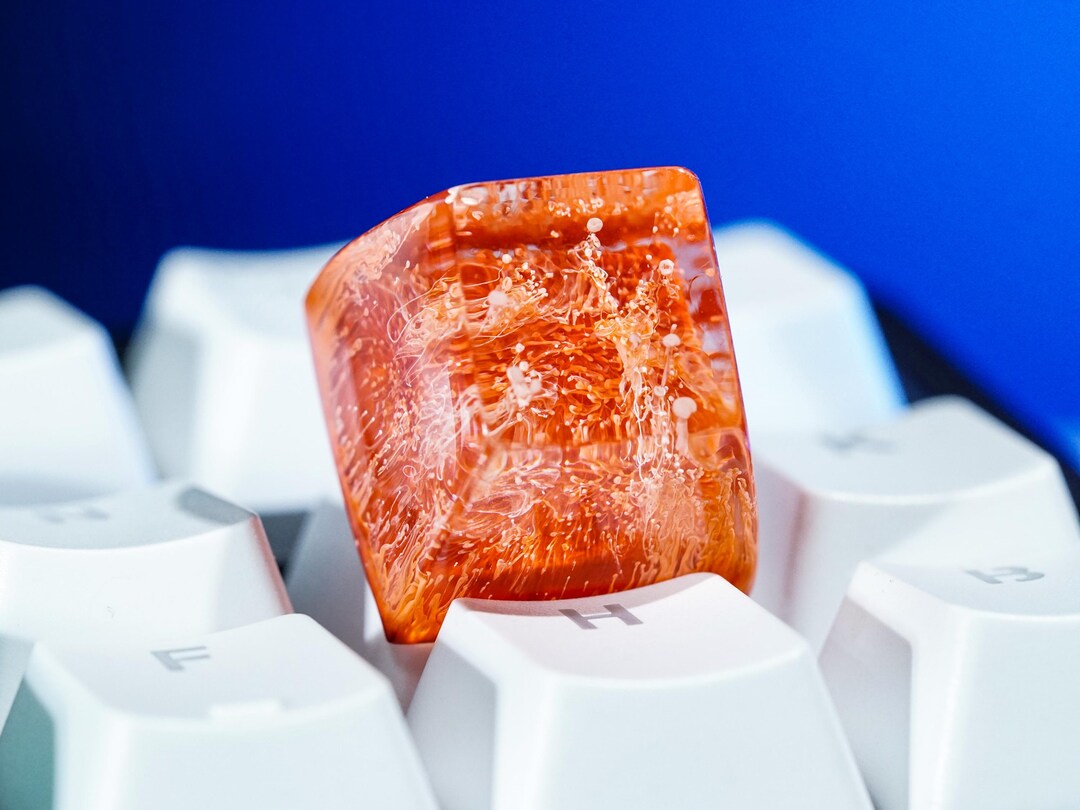 Orange Coral Artisan Keycap, Handmade Ocean Keycap for MX Cherry ...