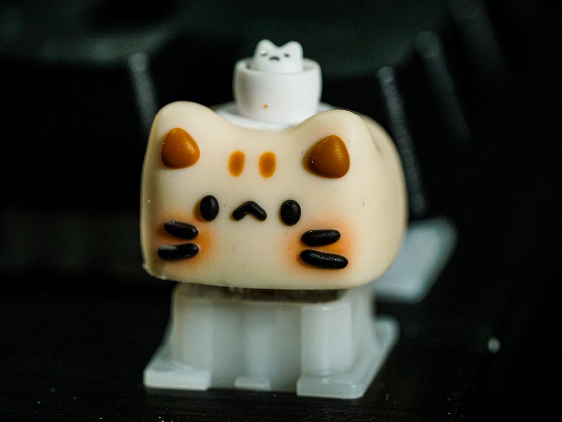 Coffee Cat Dessert Artisan Keycap, Cute Miniature Food Keycap for ...