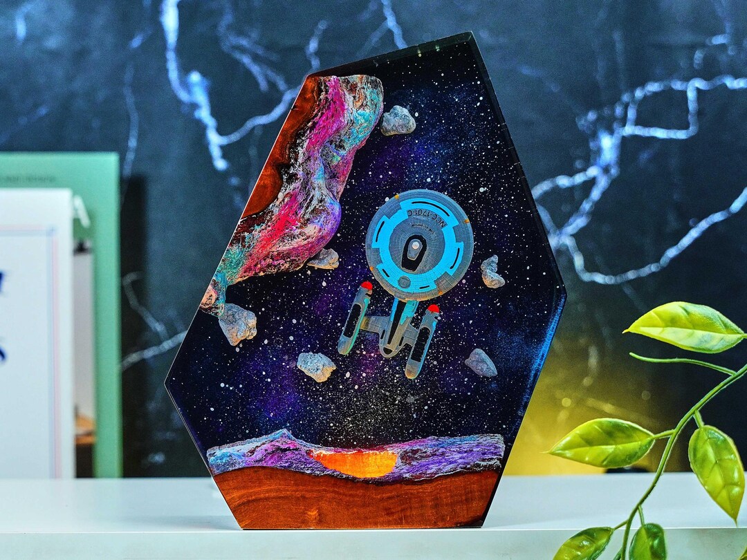 Galaxy Sapce Ship Resin Lamp, Artisan Galaxy Keycap, Universe Night ...