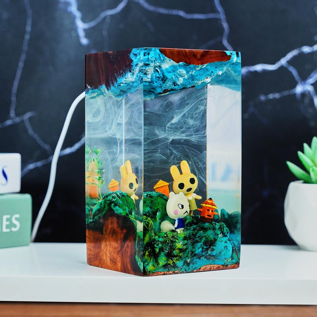 Animal Crossing Diorama Night Light: Cottagecore Forest Resin Lamp - Etsy