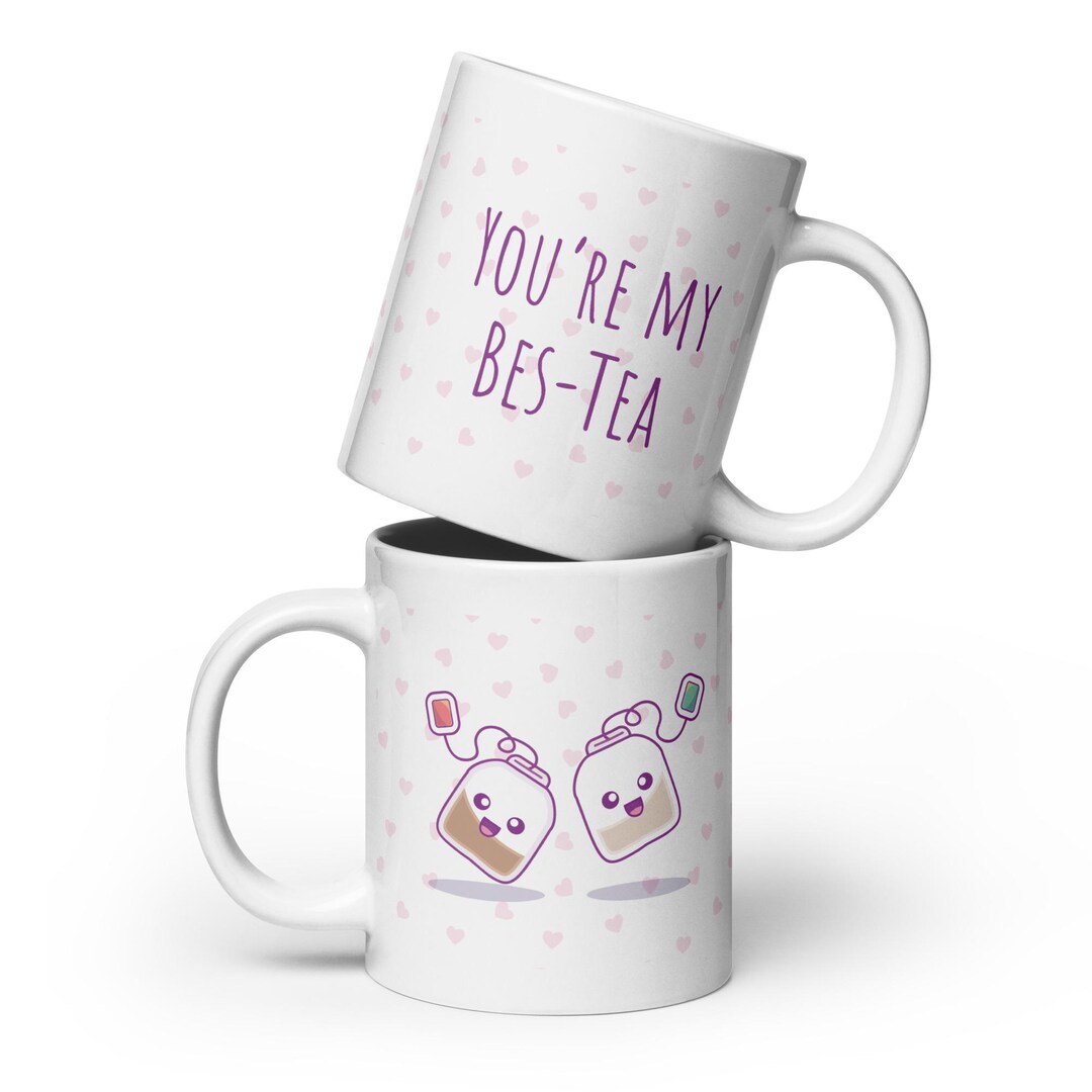 Youre My Bes-tea Mug Cute Mug With Tea Bag Illustration and Heart ...