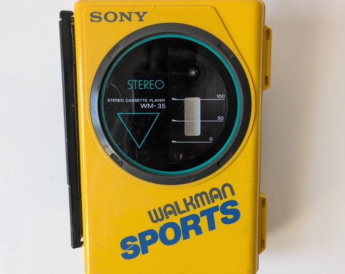 Yellow Vintage Walkman, Sony Walkman Sports, Stereo Cassette Player ...