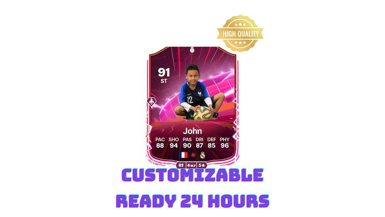 Custom FIFA Soccer Card With Your Photo Personalized Player Stats, Name ...