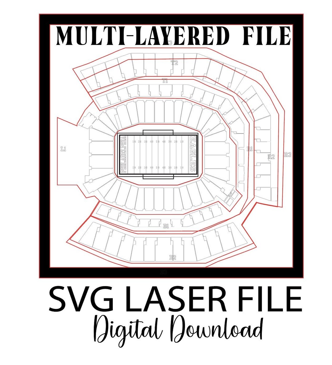 Stadium Series Football Stadium Digital Laser Cut File, Laser Ready ...