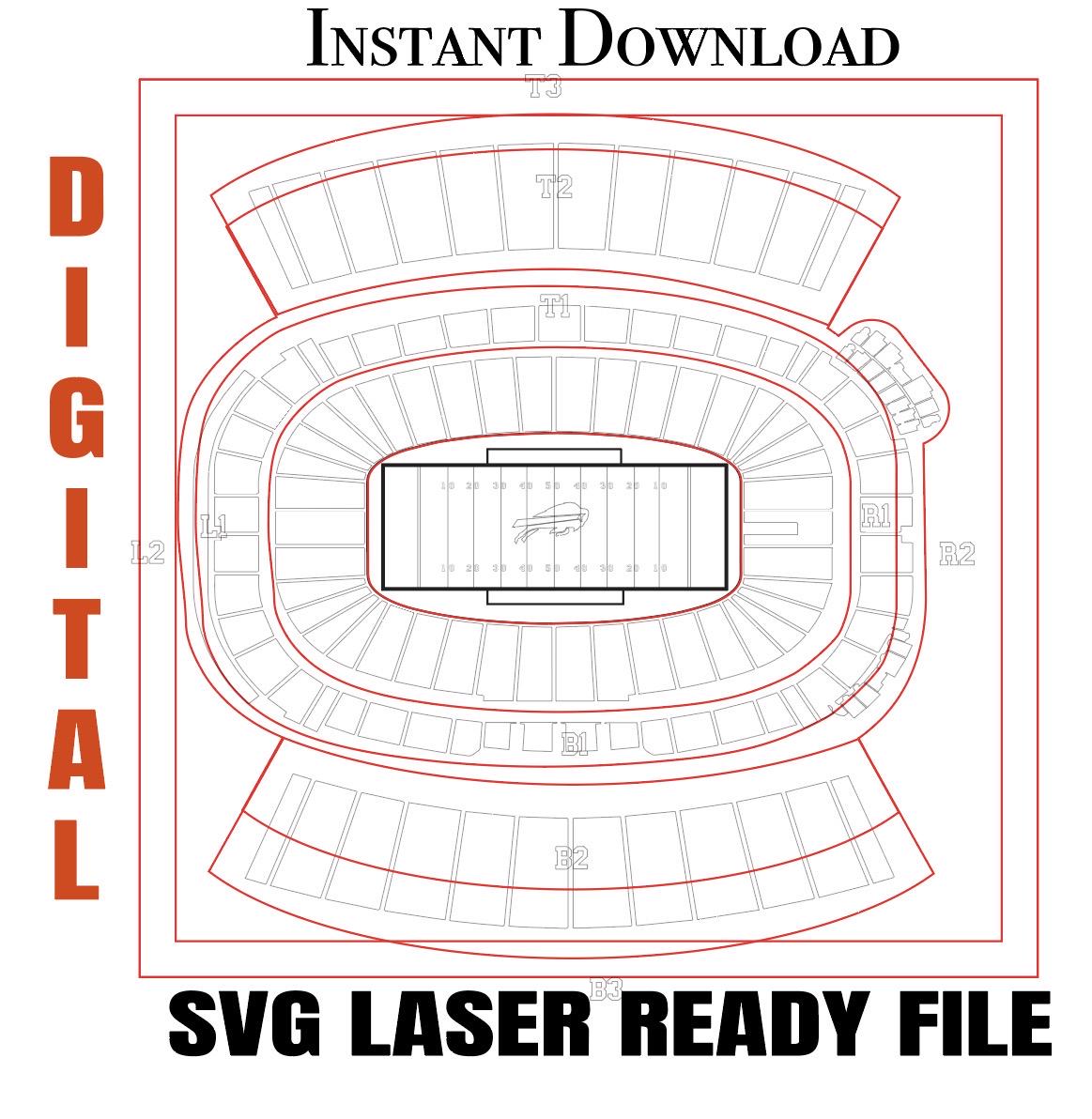 Stadium Series Football Stadium Digital Laser Cut File, Laser Ready ...
