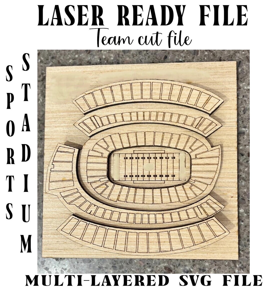 Football Stadium SVG Laser Ready File, Sports Stadium Cut File, 3D ...