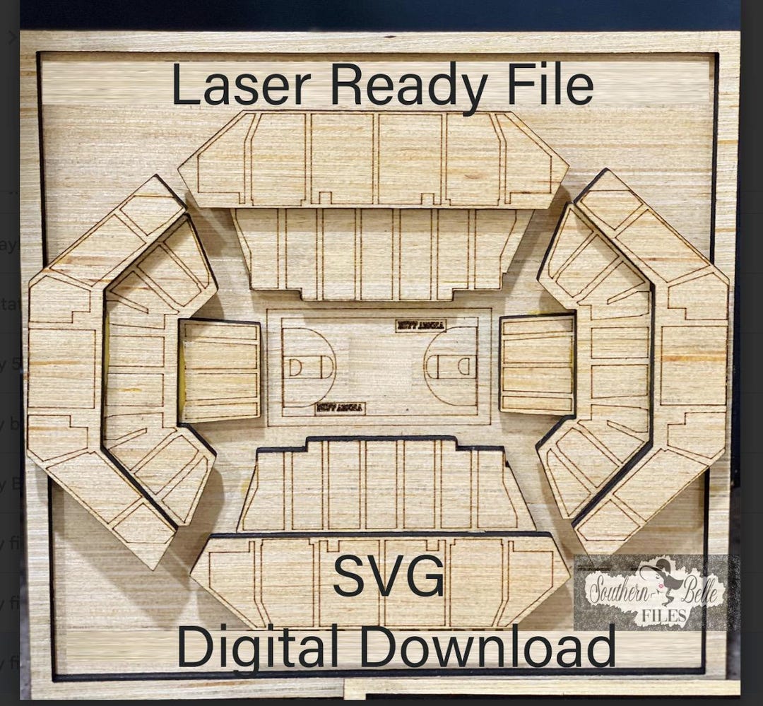 Basketball Stadium Laser Ready SVG File, 3D Model Basketball Team ...