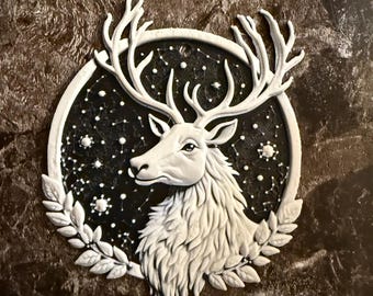 Winter Stag - Etsy