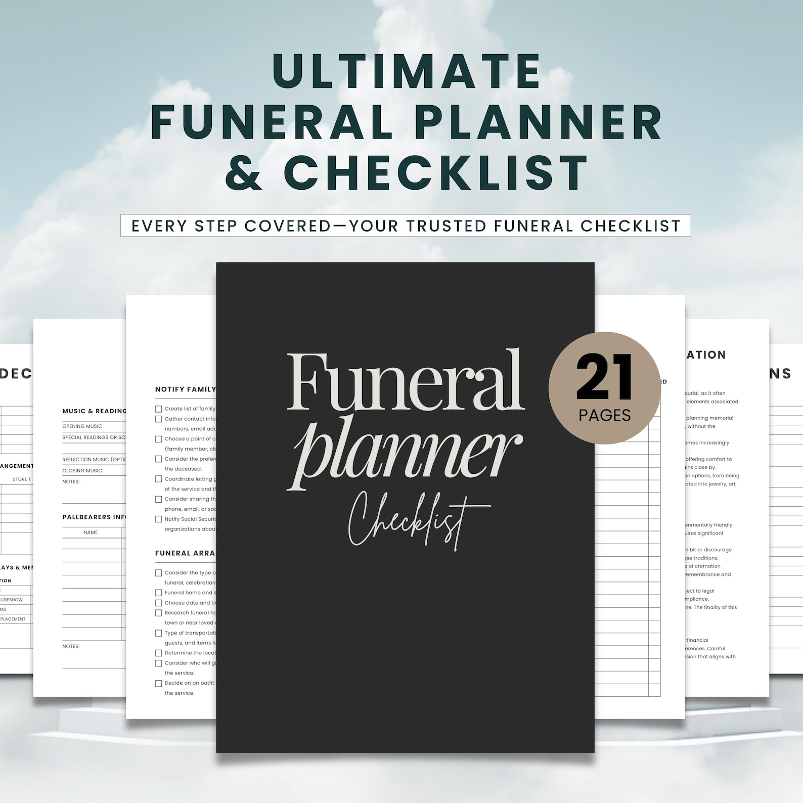 Memorial Checklist, Funeral Checklist, End of Life Planner, Funeral ...