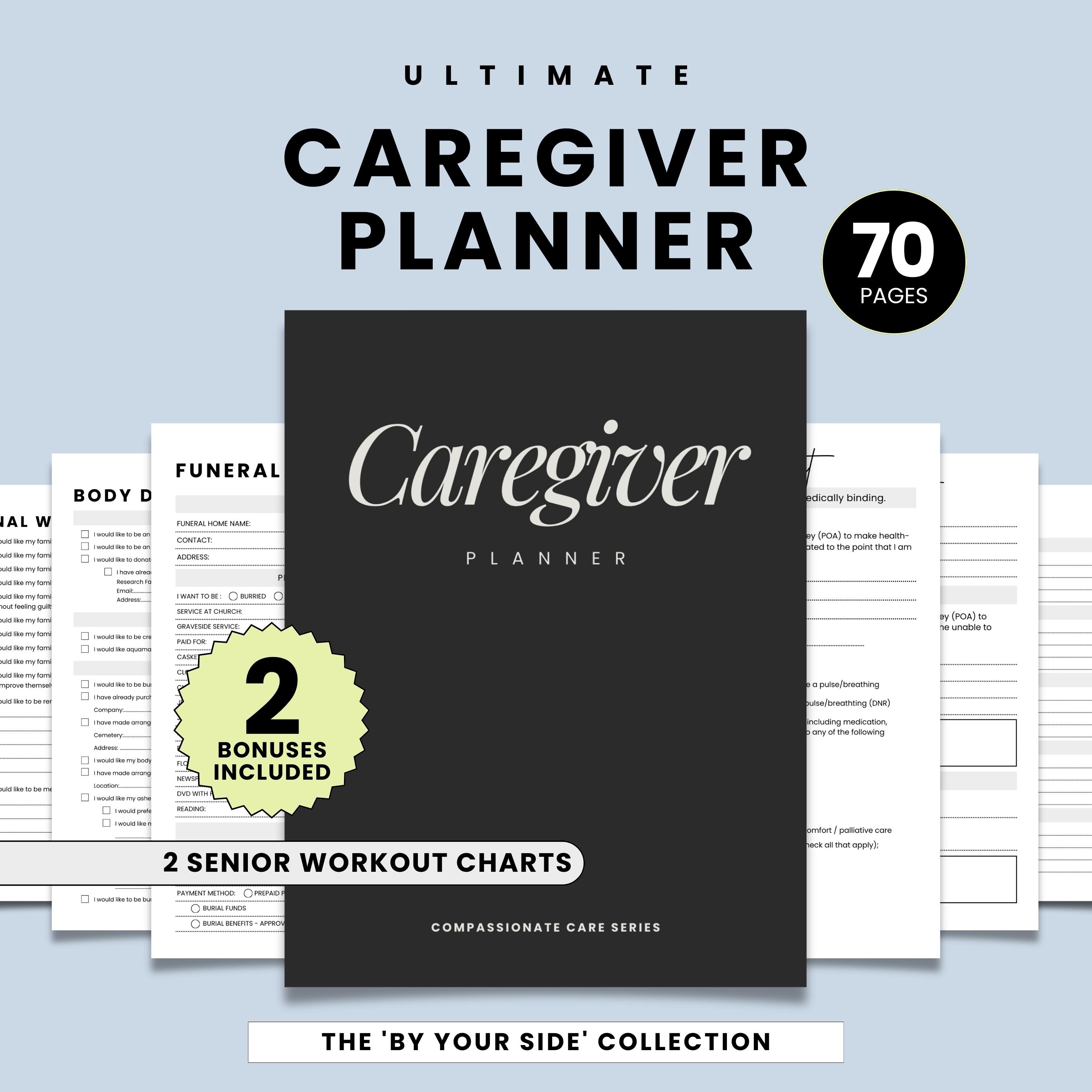 Caregiver Planner, Caregiver Daily Log, Elderly Care Binder, Senior ...