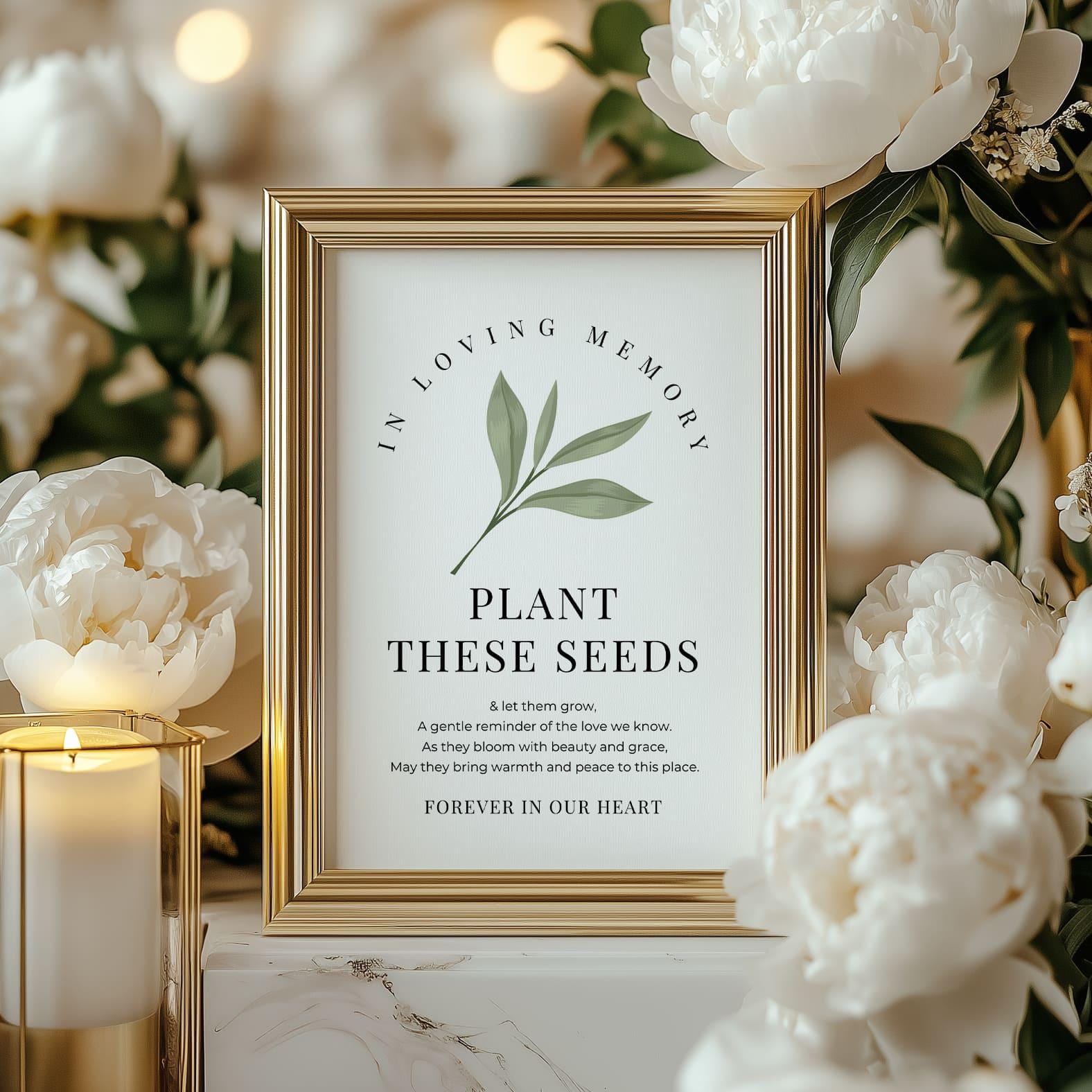 Funeral Favors Sign, Funeral Seed Packet, Funeral Poem, Plant These ...