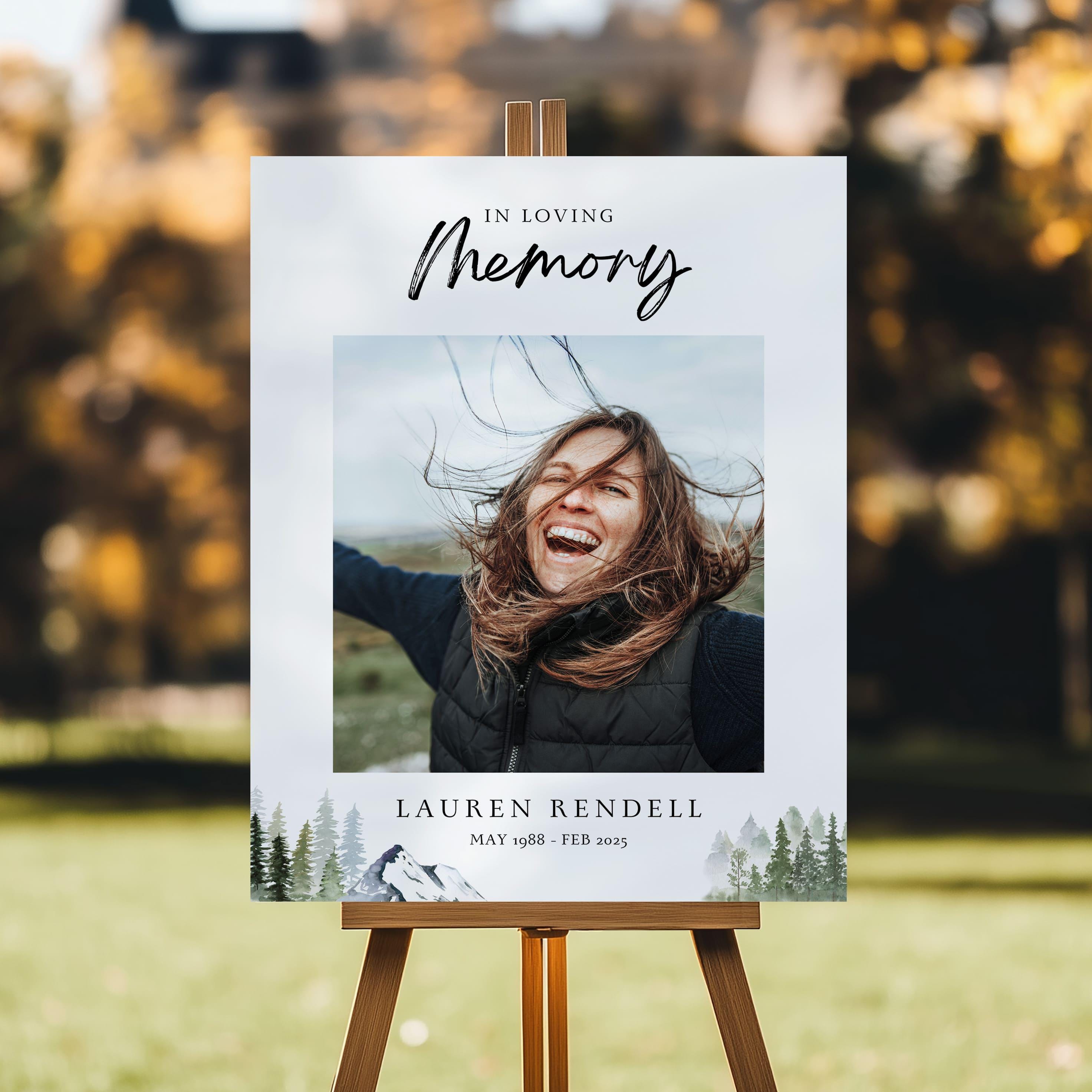 Minimalist Outdoor Funeral Welcome Sign, Celebration of Life Poster, in ...