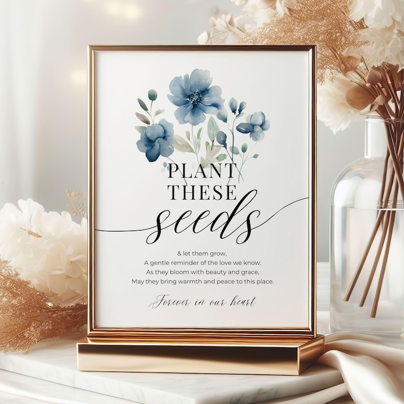 Funeral Favors Sign, Funeral Seed Packet, Funeral Poem, Plant These ...