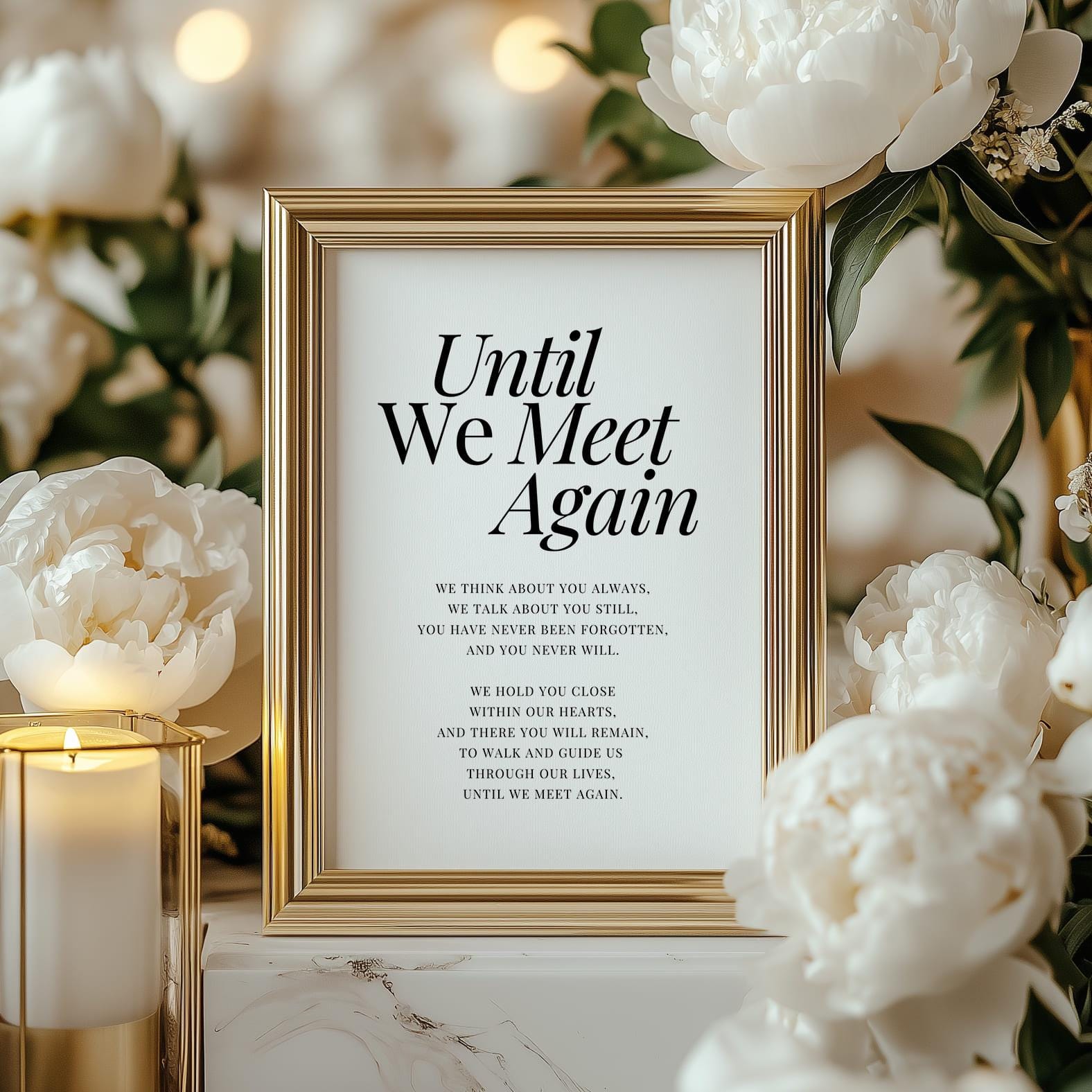 Funeral Poem, Funeral Favors Sign, Verse Until We Meet Again for ...