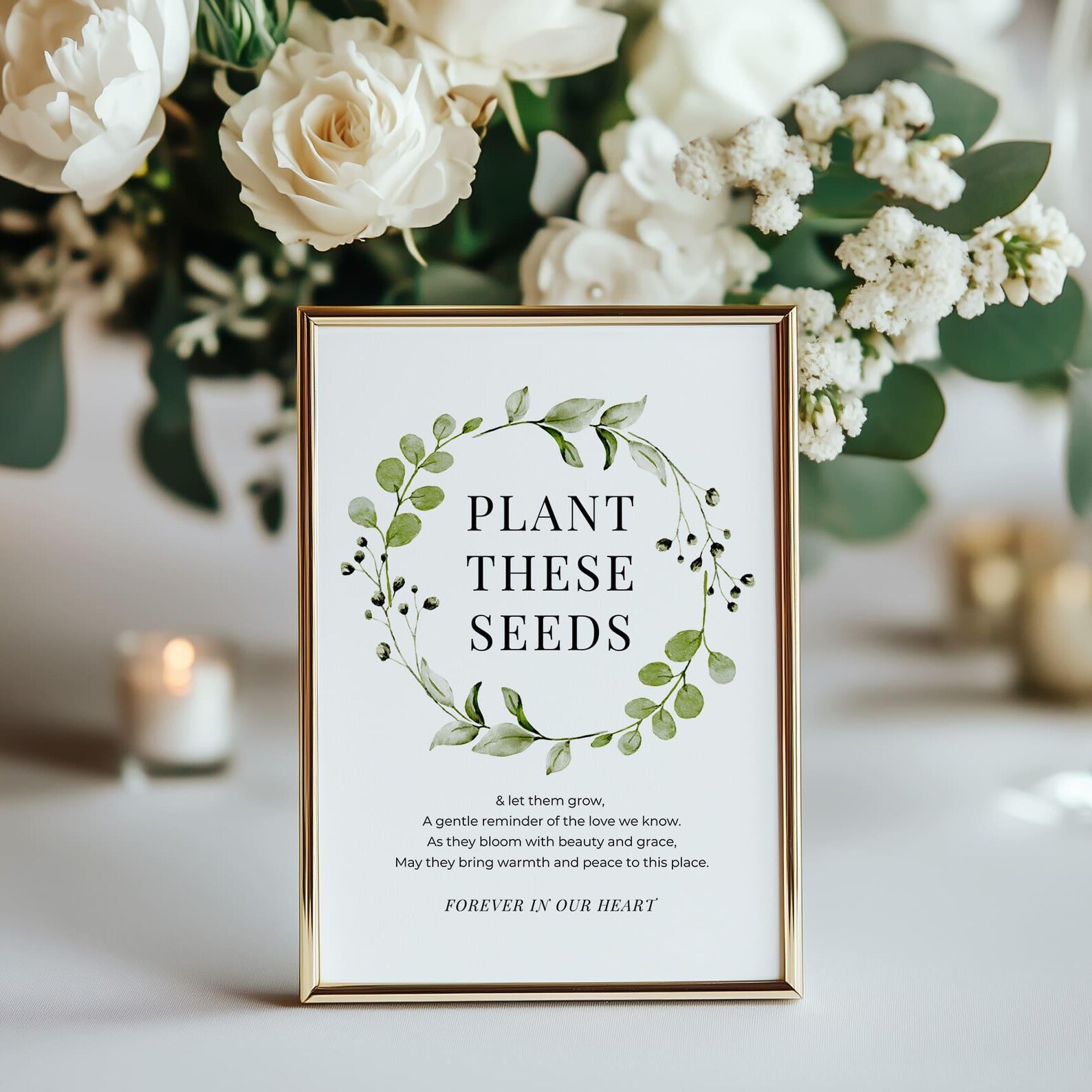 Funeral Favors Sign, Funeral Poem, Verse Plant These Seeds for ...